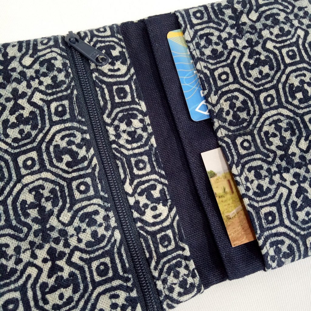 Fair Trade purse wallet by block printed fabric by Hmong tribe