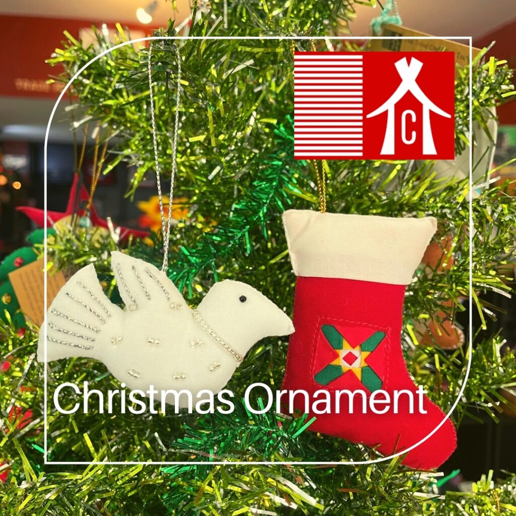 Fair Trade Christmas ornaments - Dove and Socks